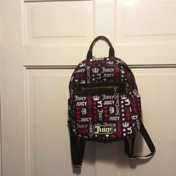 Juicy Couture | Bags | Juicy Couture Small Backpack Black White Hot ...
